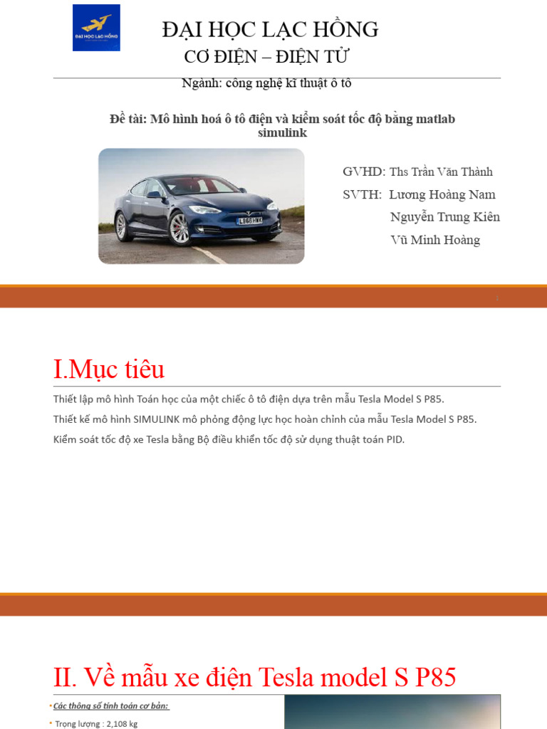 Mô Hình Hoá ô Tô Điện Tesla Model S P85 | PDF