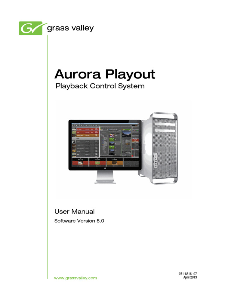 071-8516-07 Aurora Playout v8.0 USER | PDF | Installation (Computer Programs) | Computer Network
