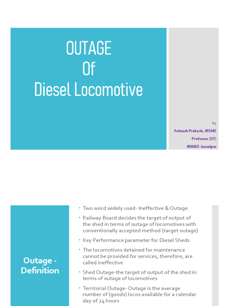 Loco Outage Calculation in Railways | PDF | Train | Rail Transport