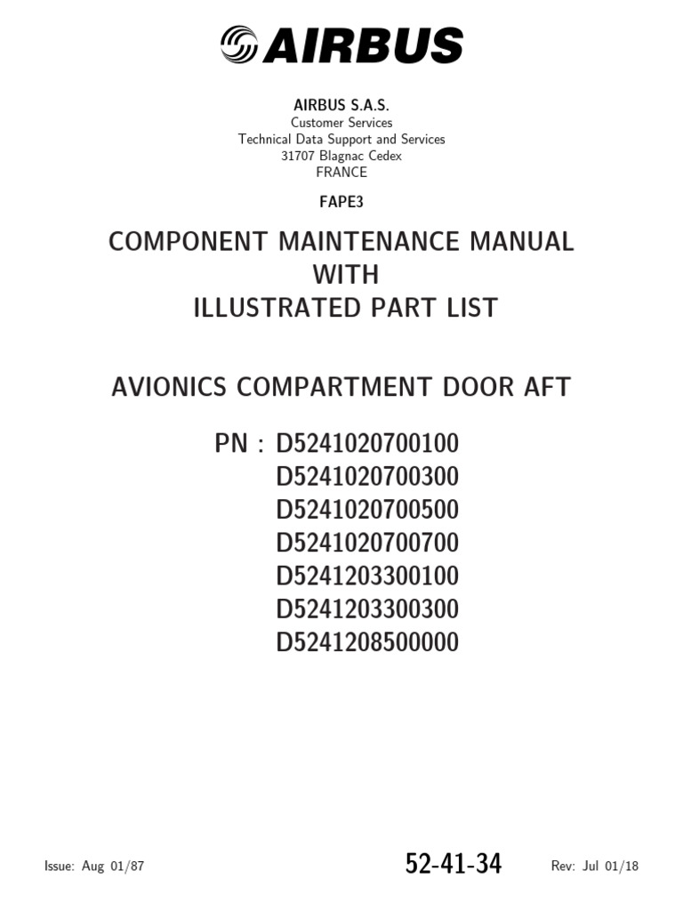 @airbus: Component Maintenance Manual With Illustrated Part List | PDF ...