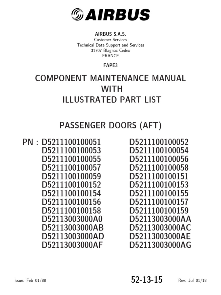 Airbus Aft Passenger Doors Manual | PDF
