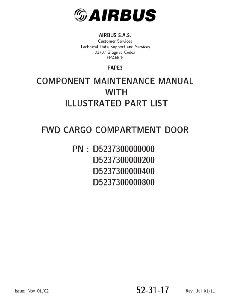 @airbus: Component Maintenance Manual With Illustrated Part List | PDF ...