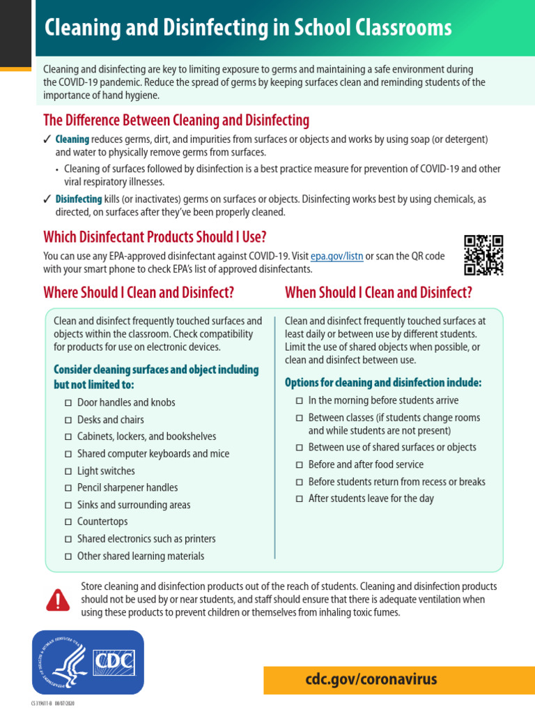 Cleaning and Disinfecting in Schools | PDF | Disinfectant | Hygiene