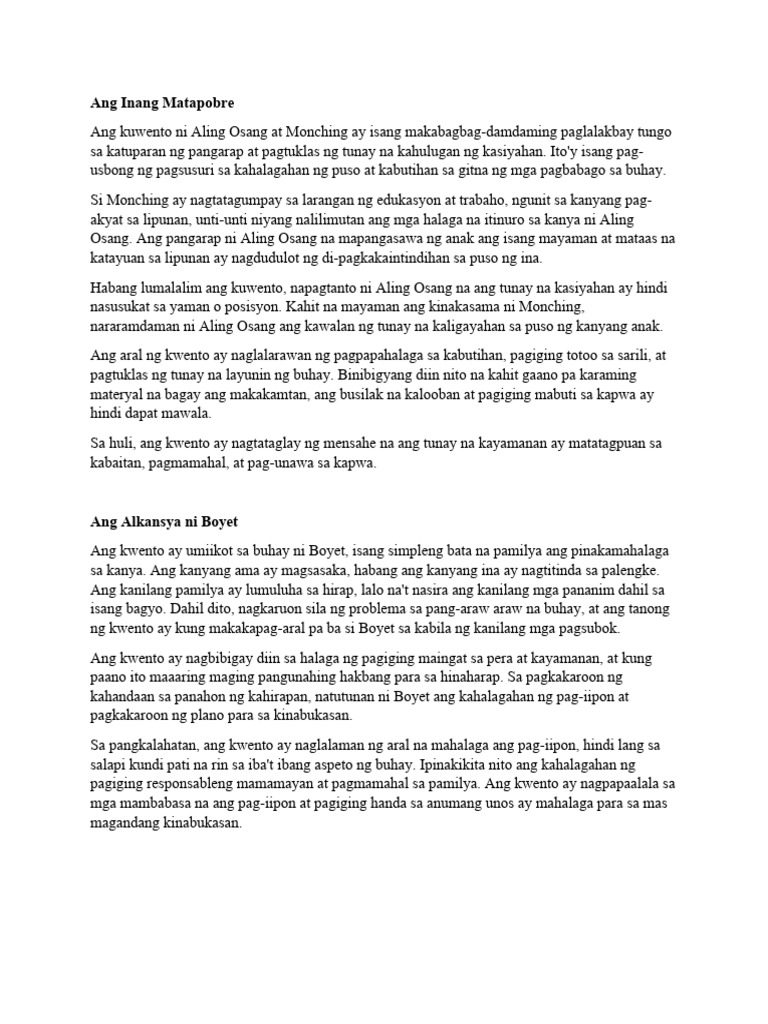 Ang Inang Matapobre | PDF