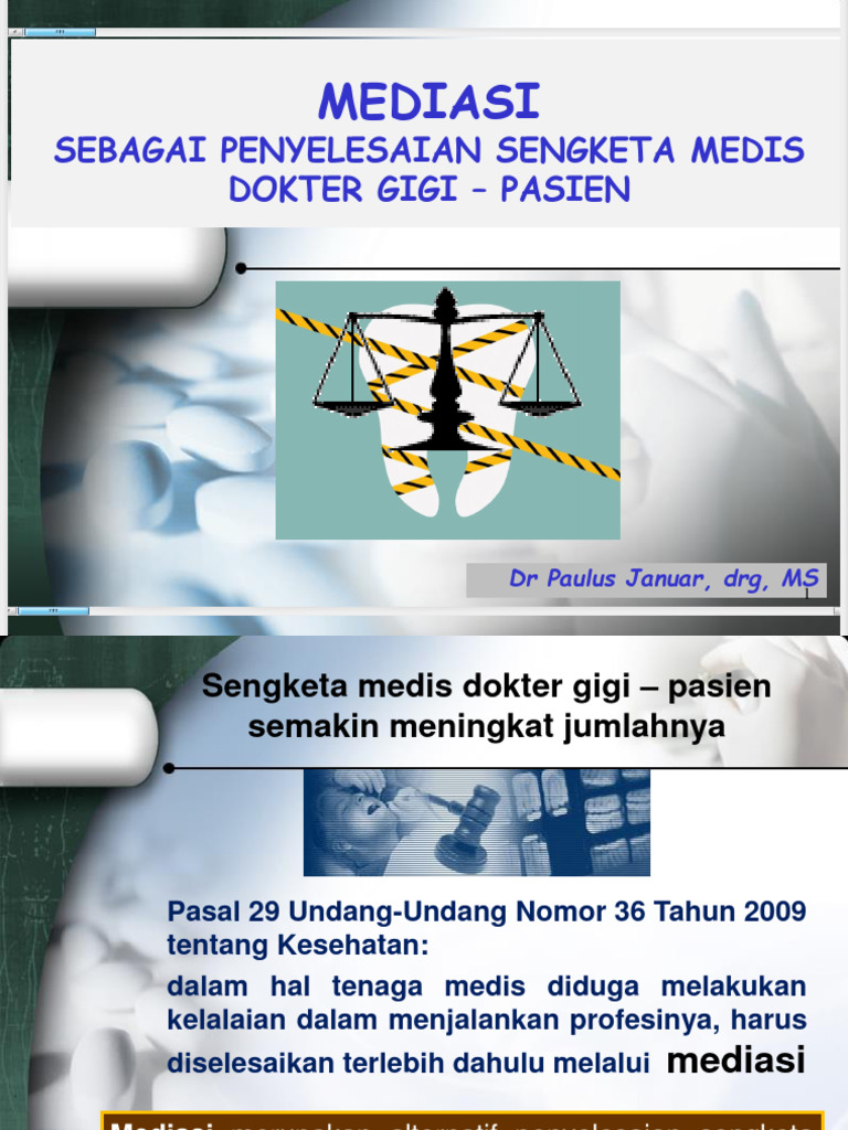 Mediasi dalam Sengketa Medis Gigi | PDF | Sains & Matematika