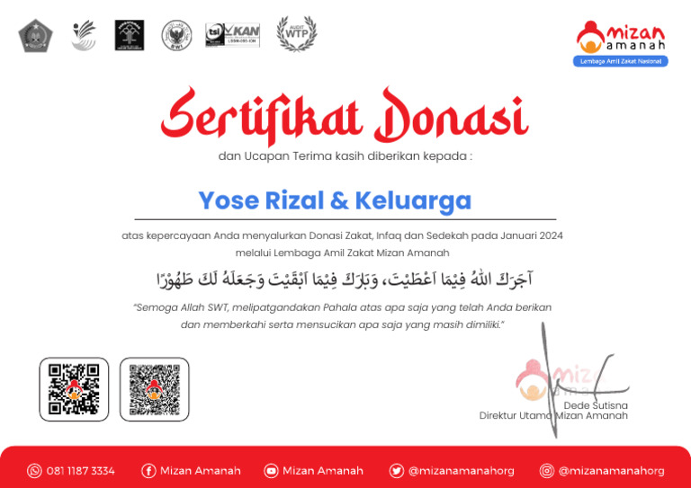 Sertifikat Donasi | PDF