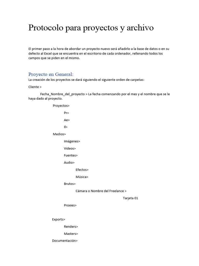 Protocolo Proyectos Archivo | PDF