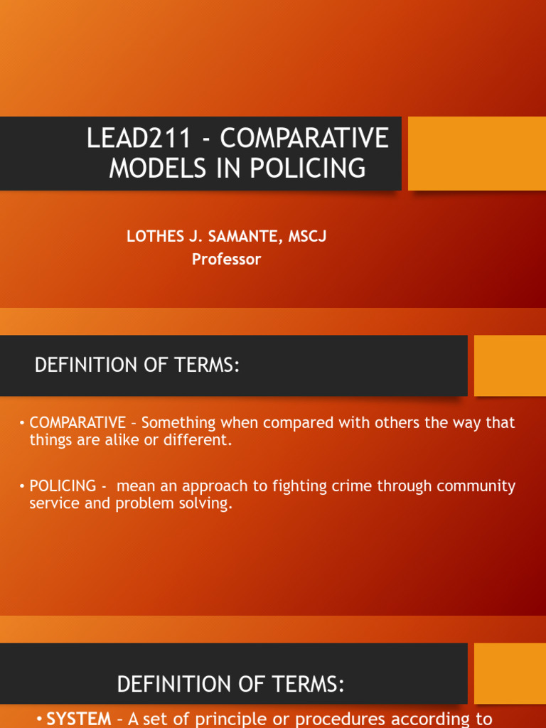 Comparative Police System Reviewer | PDF | Transnational Organized ...