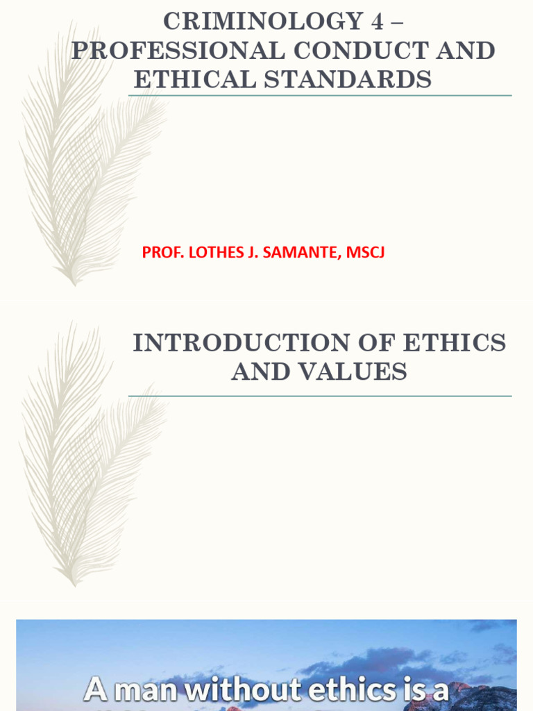 Crim 4 Professional Ethics Ethical Standards Reviewer | PDF | Police ...