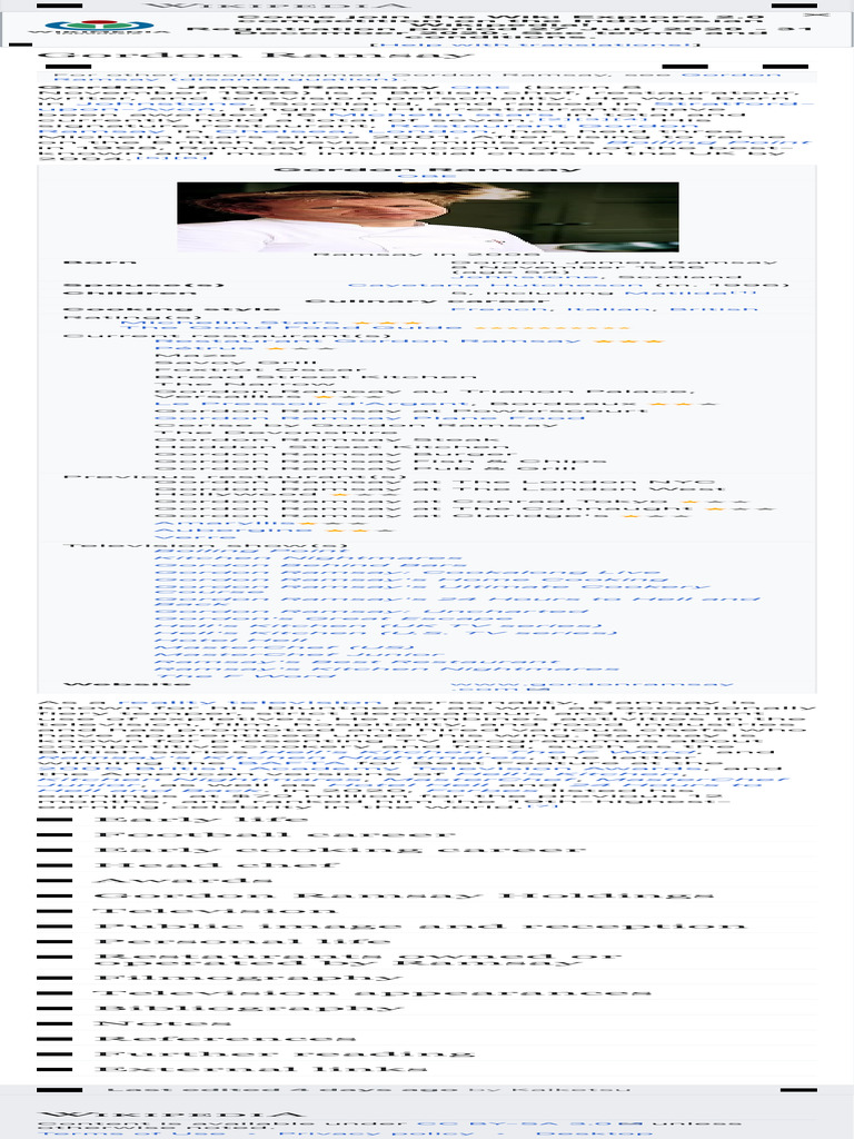 Gordon Ramsay - Wikipedia | PDF | Foodservice | Restaurants