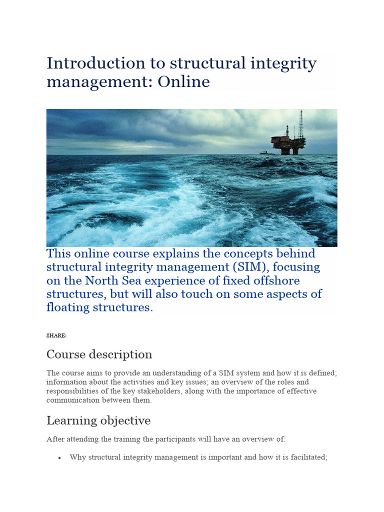 Introduction to structural integrity management | PDF