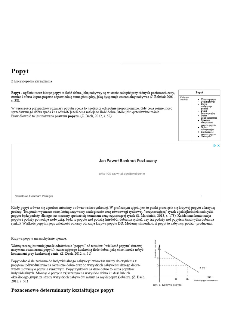 Popyt - Encyklopedia Zarządzania | PDF