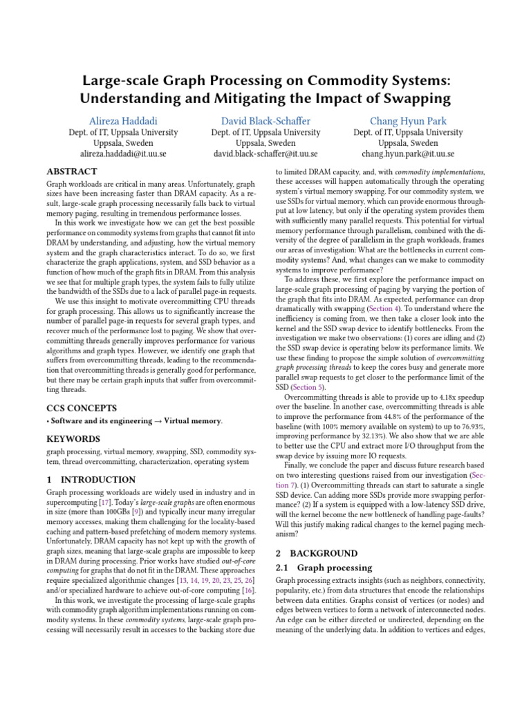 Large-Scale Graph Processing On Commodity Systems: Understanding and Mitigating The Impact of ...