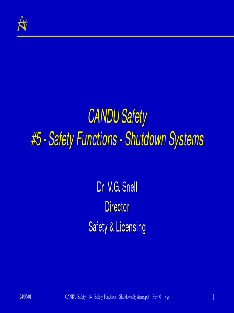 Lecture 5 Safety Functions - Shutdown Systems | PDF | Nuclear Chemistry ...