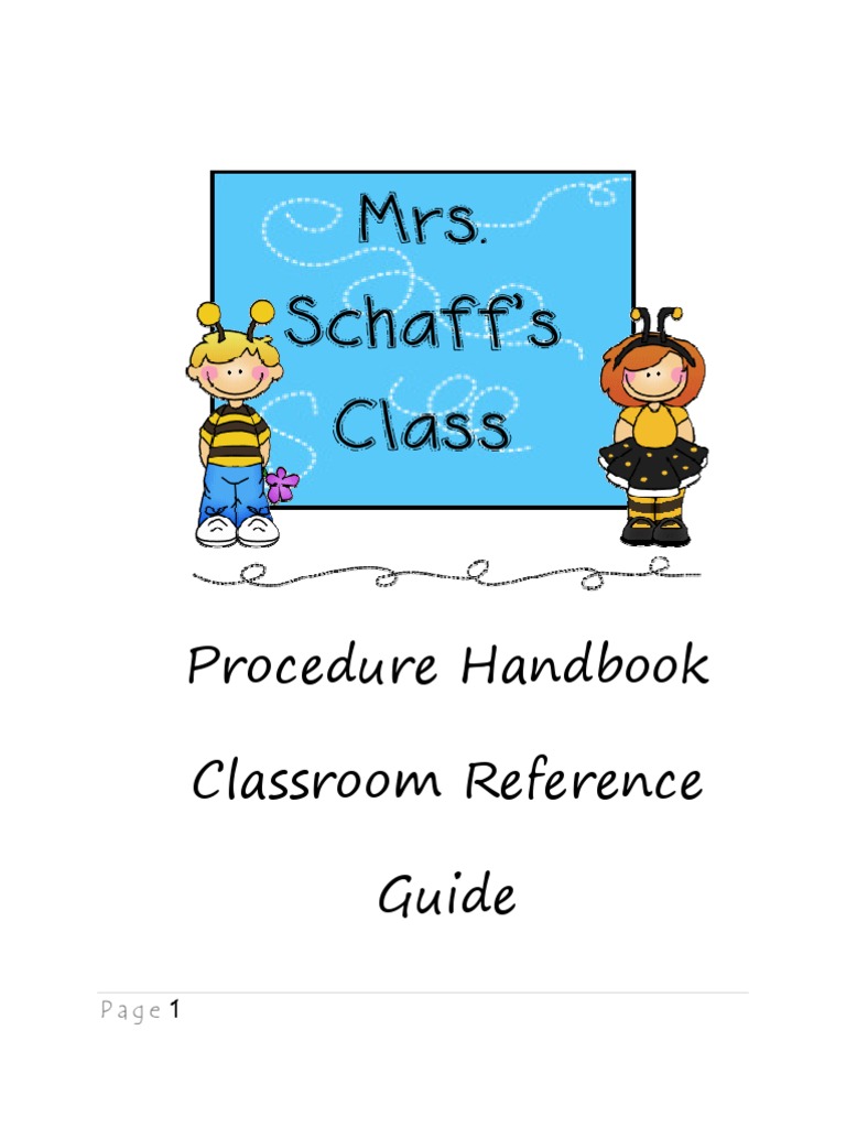 Mrs. Schaff's Class: Procedure Handbook Classroom Reference Guide | PDF ...