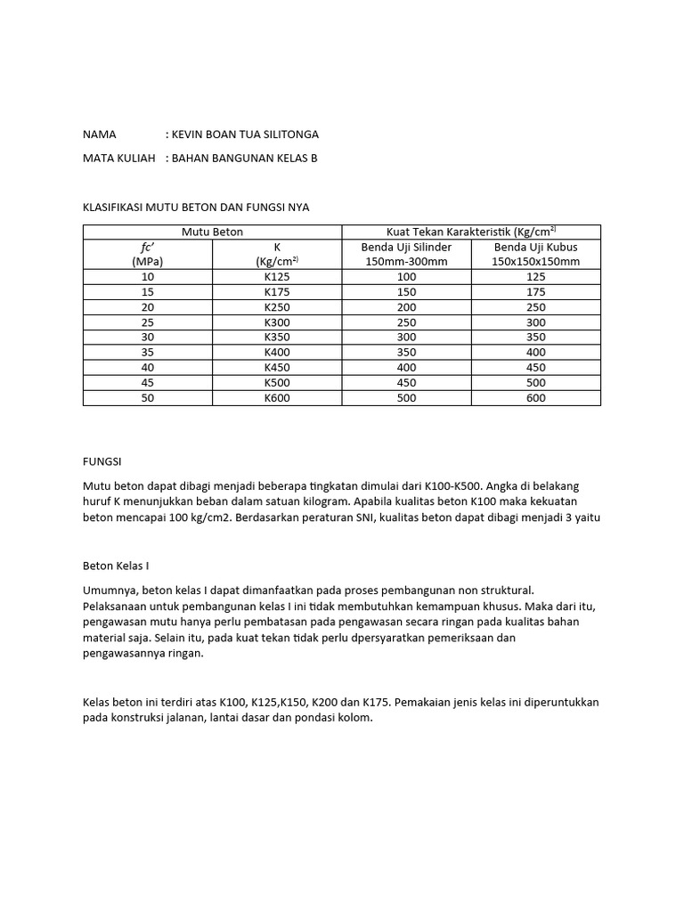 D1031201023-Kevin Boan Tua Silitonga-Bahan Bangunan-Klasifikasi Mutu ...