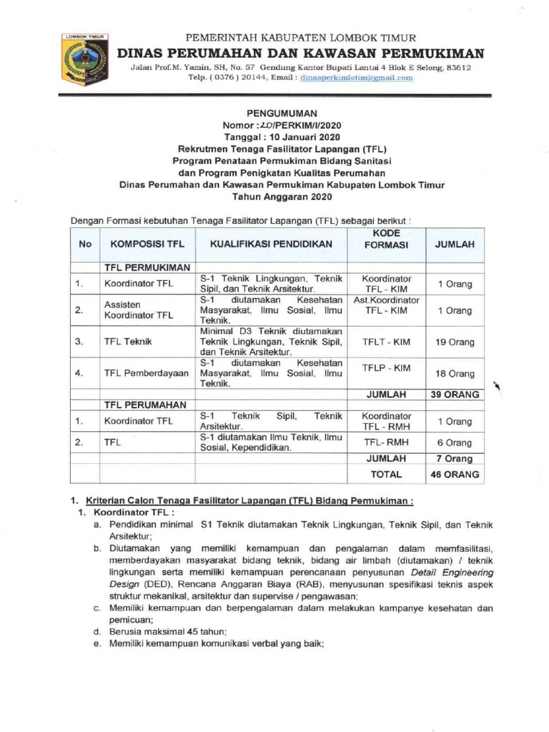 72rekrutmen TFL 2020 | PDF