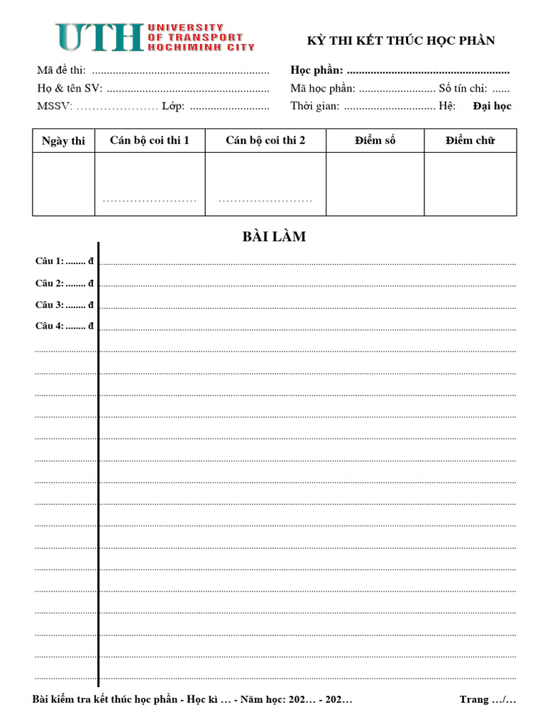 Mau - Giay Thi UTH | PDF