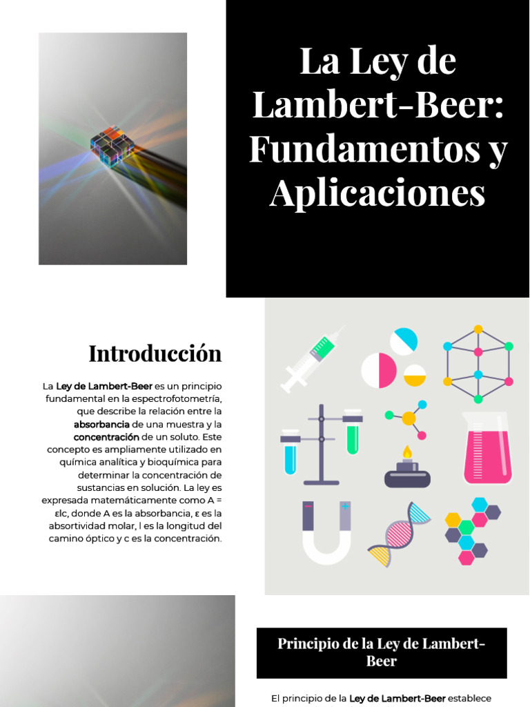 Fundamentos de la Ley de Lambert-Beer | PDF | Espectrofotometria ...