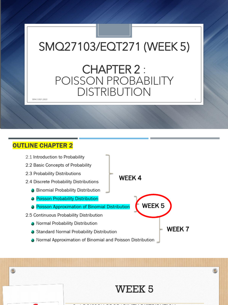 CHAPTER 2 - Probability Distribution (POISSON) Week 5 - With Answer | PDF | Probability ...