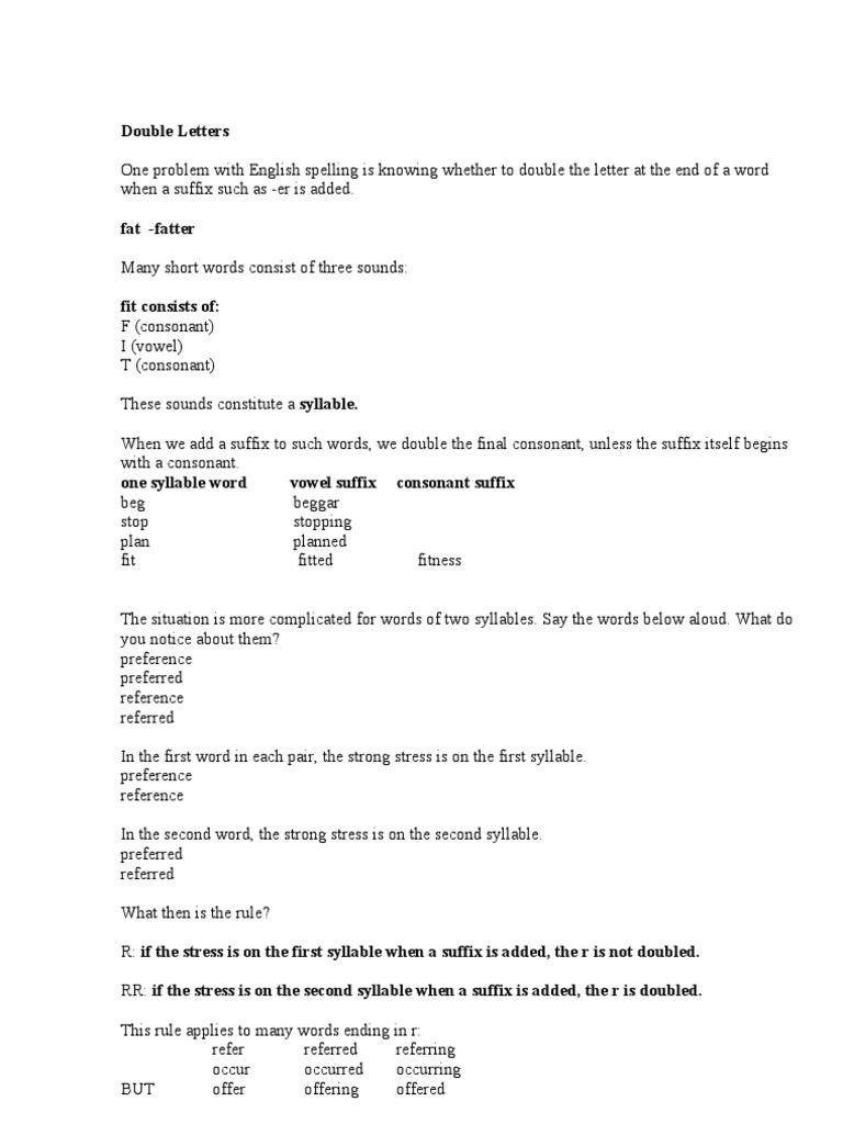 Double Letters, Rules | PDF