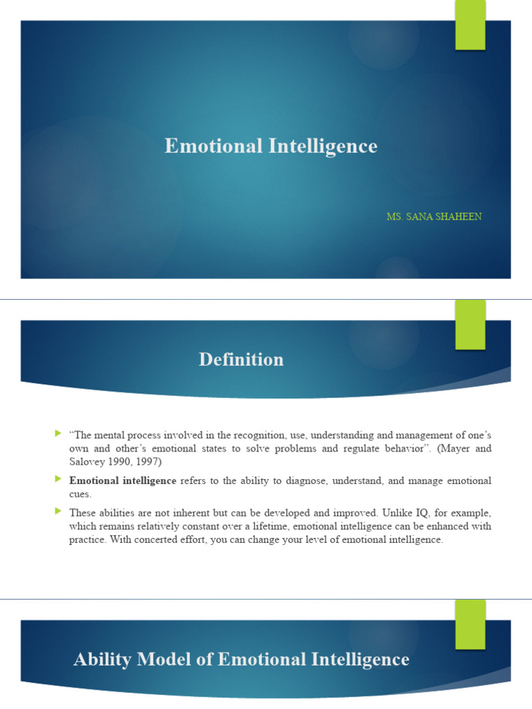 Emotional Intelligence | PDF | Emotional Intelligence | Emotions