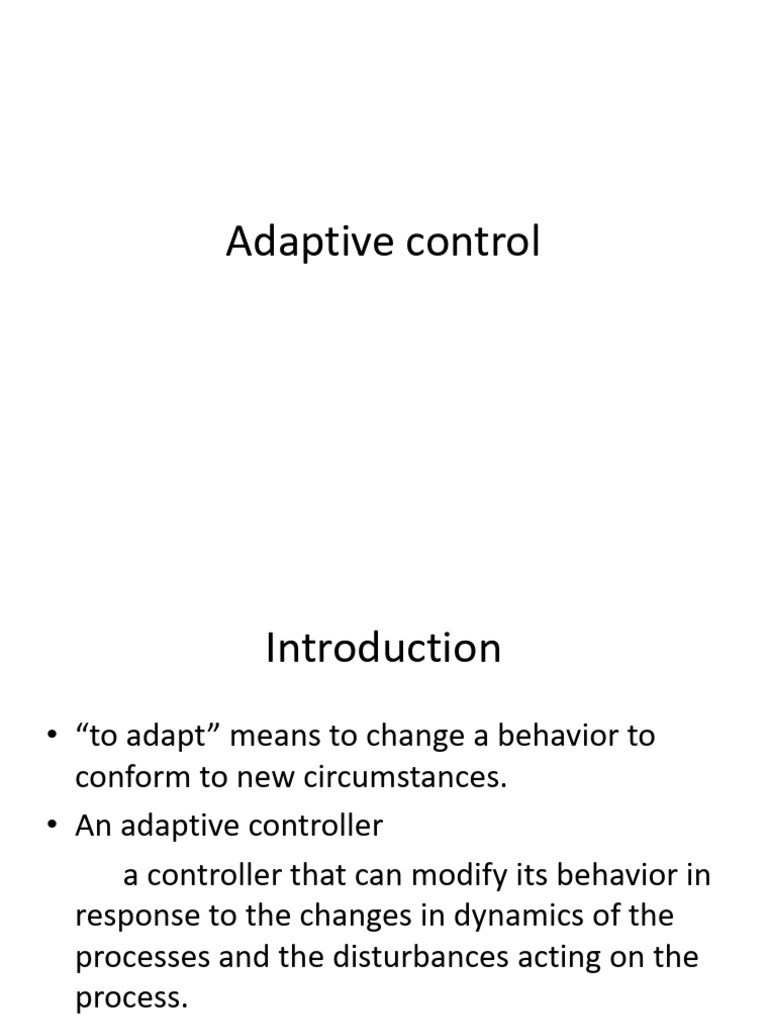 Adaptive Control Systems Overview | PDF | Control Theory | Electrical ...