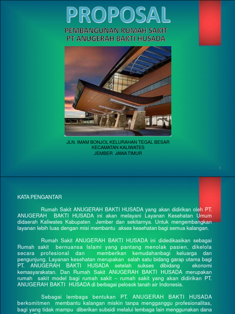 Proposal Pembangunan RSABH | PDF