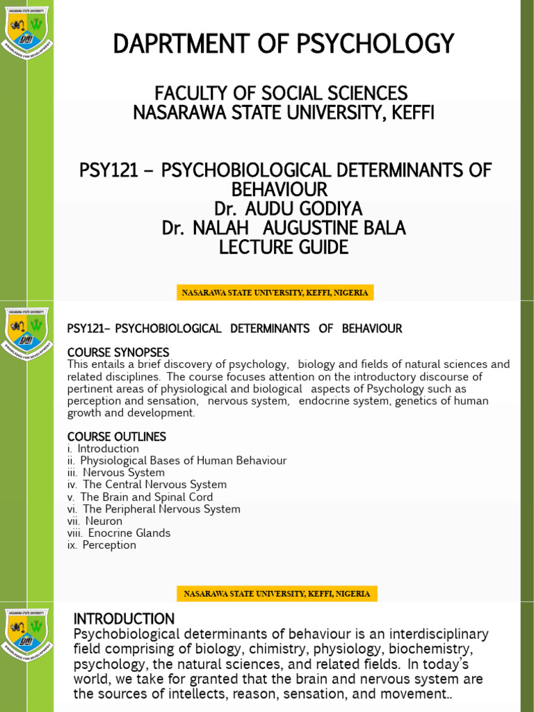 Psychobiological Determinants of Behavior | PDF | Neuron | Axon