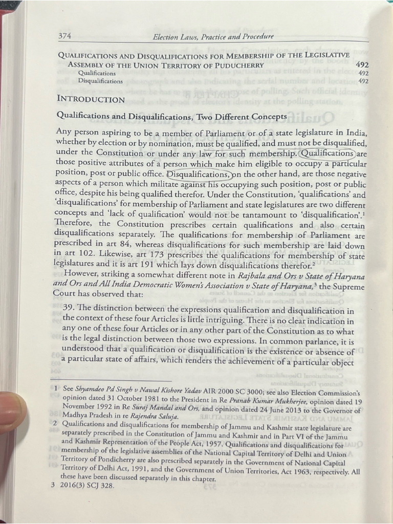 qualification and disqualification | PDF