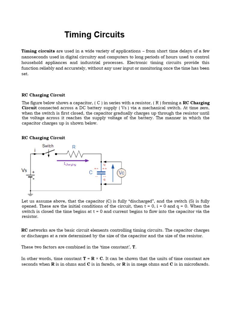 Time Delay Circuit | PDF | Capacitor | Electrical Network