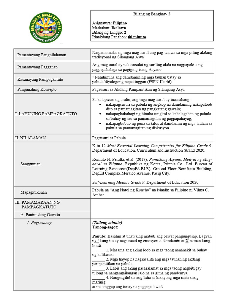 Banghay Aralin Sa Pagtuturo NG Wika Sa Konteksto NG Radyo at Telebisyon | PDF