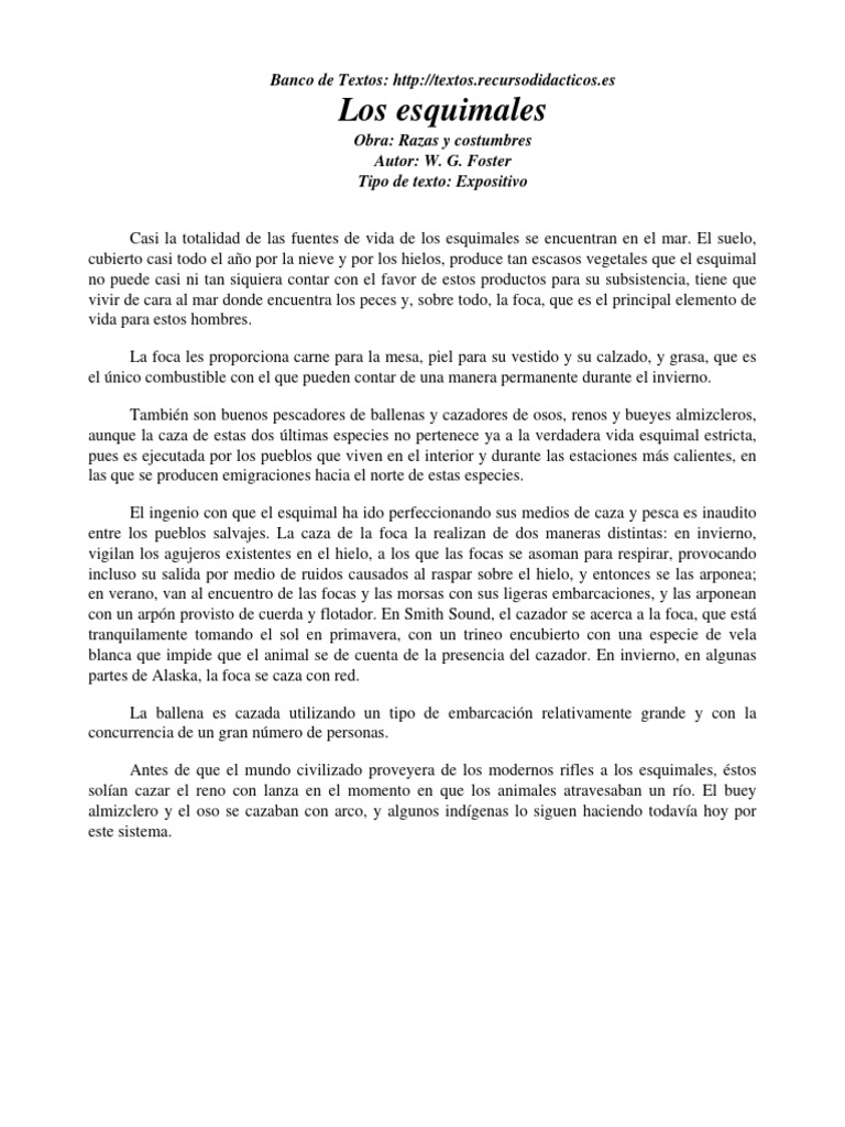 Caza y pesca de los esquimales | PDF | esquimal | Caza