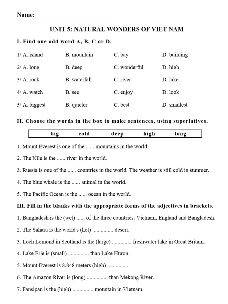 Unit 5 - Exercises | PDF | Cost Of Living | Earth Sciences