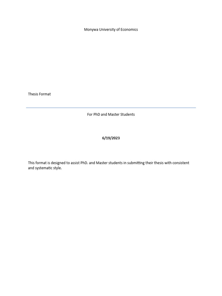 Thesis Format PHD & Master | Download Free PDF | Thesis | Doctor Of ...
