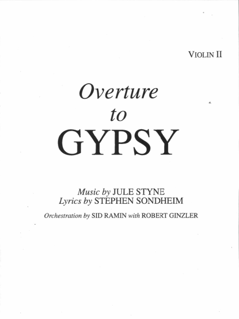 Styne - Gypsy Ouverture - Violin II | PDF | Musical Forms | Performing Arts