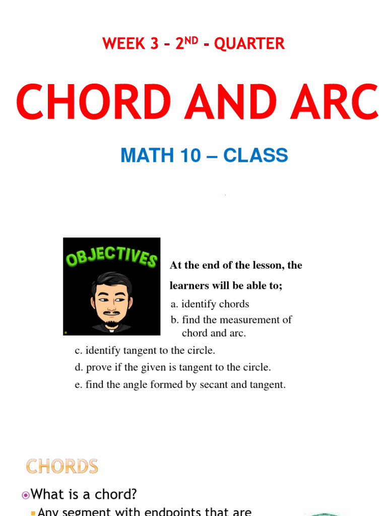 Week 3 Chords Arcs Tangent And Secants Pdf Perpendicular Circle