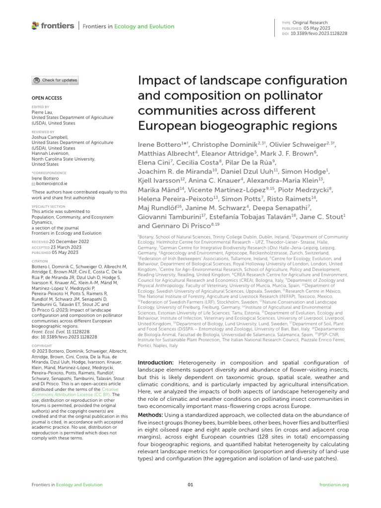 Impact of Landscape Configuration and Composition | PDF | Bees | Honey Bee
