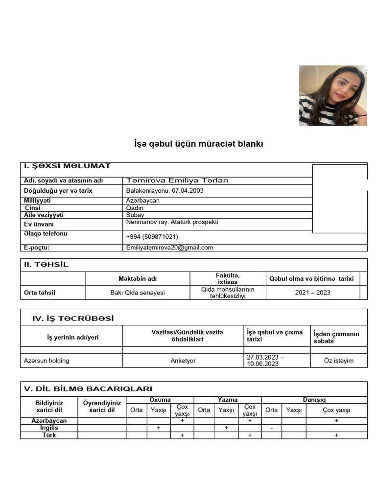 .Az CV 1 Kopyasıı 2 | PDF