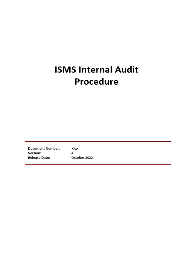 ISMS Internal Audit Procedure Overview | PDF | Audit | Internal Audit