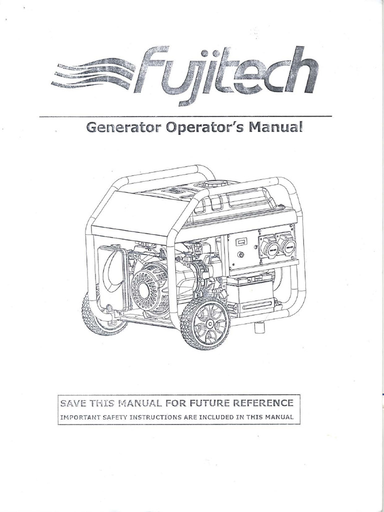 Fujitech-Generator Operator's Manual | PDF