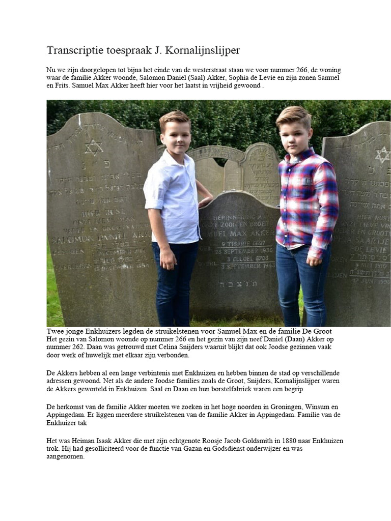 Transcriptie Toespraak J | PDF