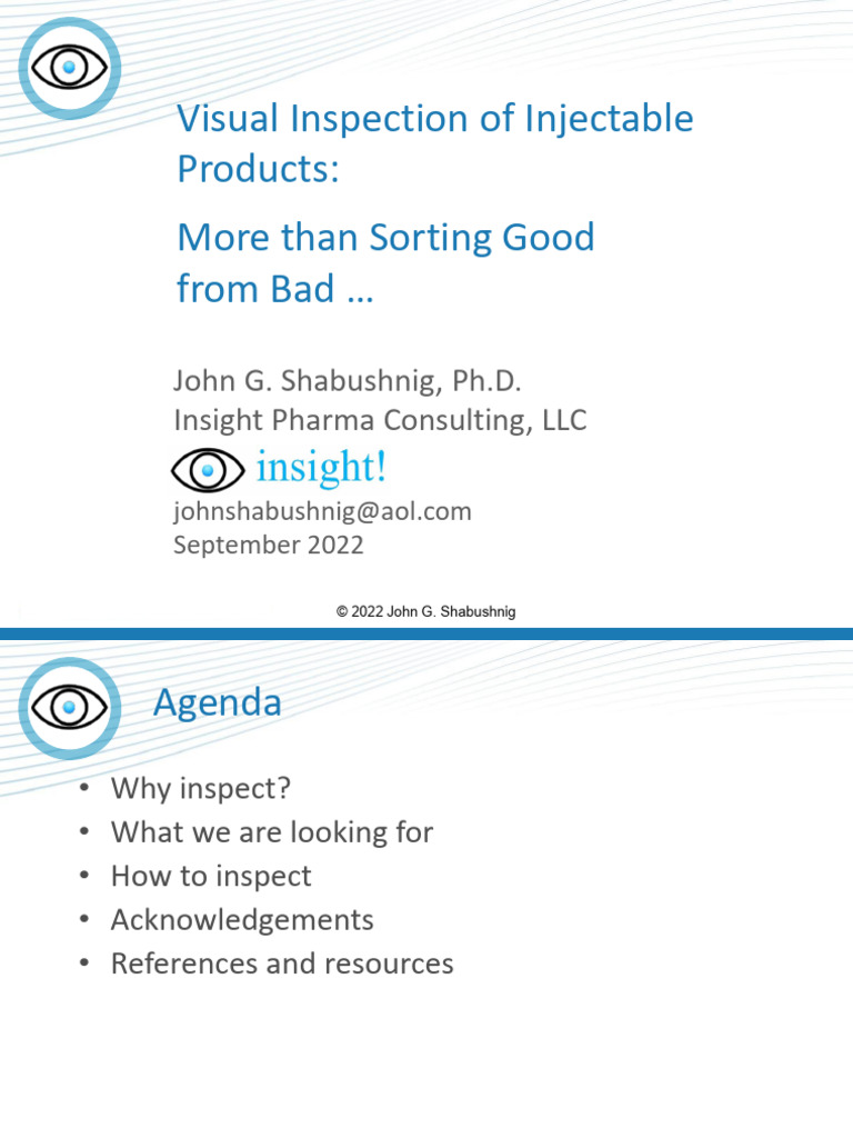 Visual Inspection of Injectable Products | Download Free PDF ...