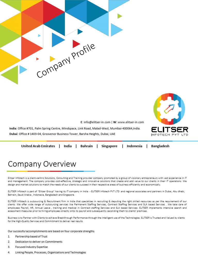Elitser Infotech PVT LTD - Company Profile | PDF | Cloud Computing ...