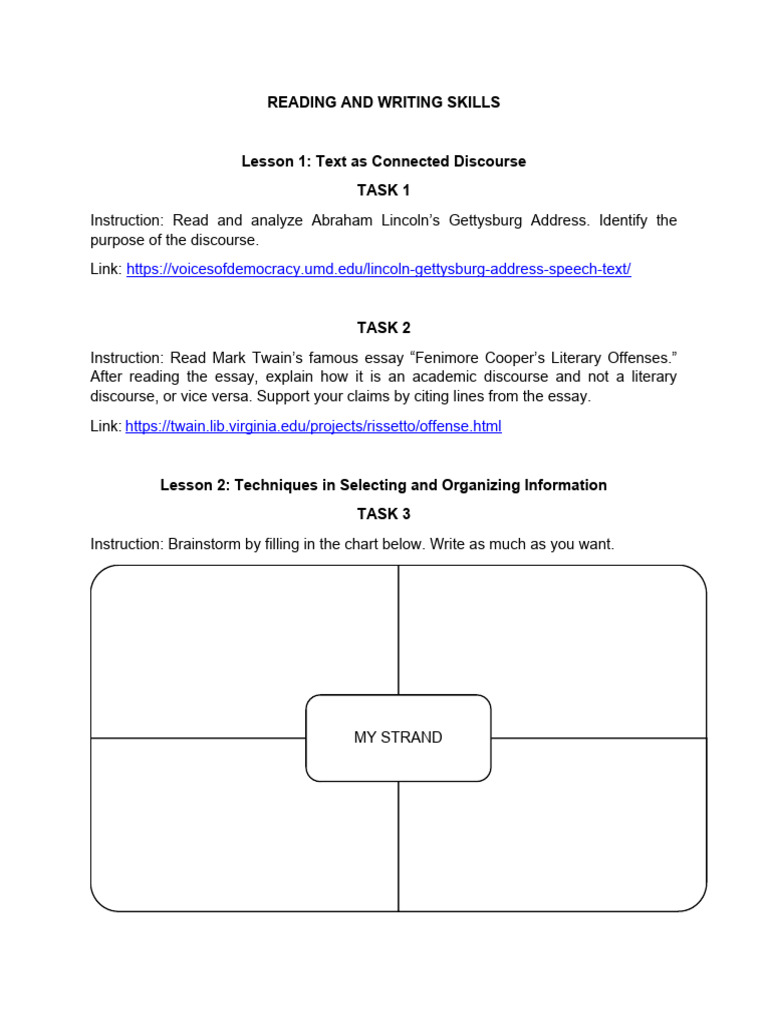 Enhancing Reading and Writing Skills | PDF