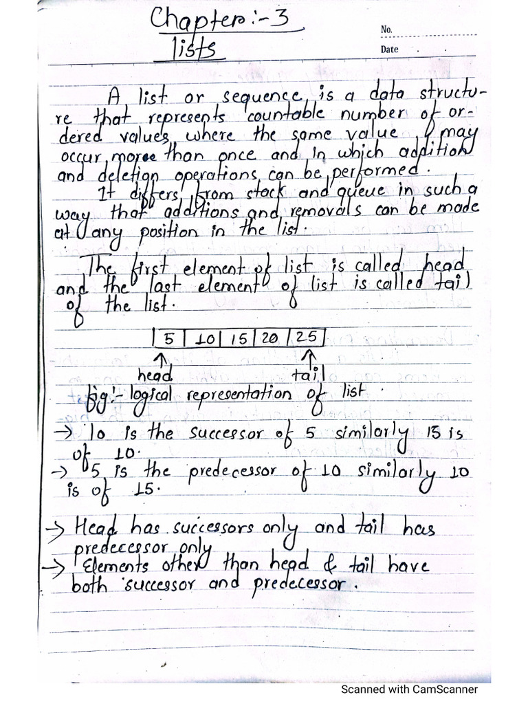 Chapter 3 Lists | PDF