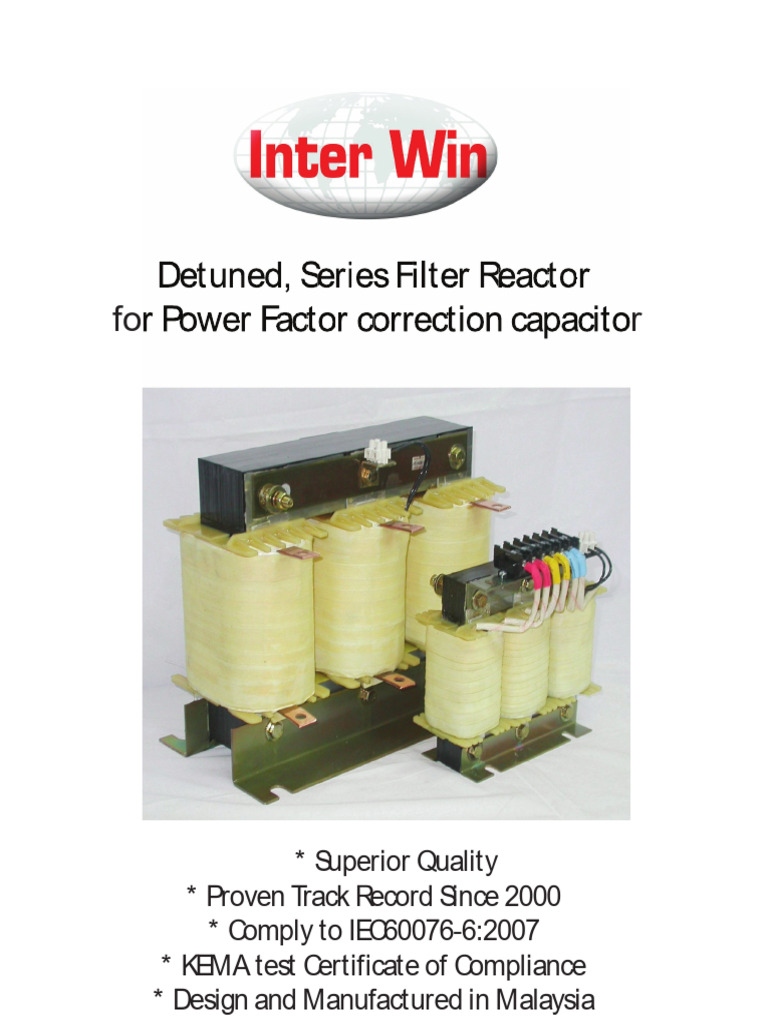 Detuned Reactor For Filter Corection Capacitor | PDF