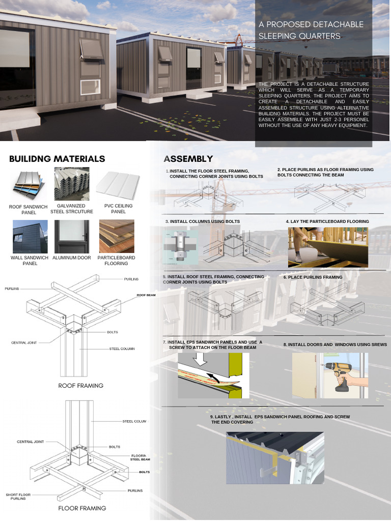 Tubular Rafter Assembly Guide | PDF | Framing (Construction) | Screw