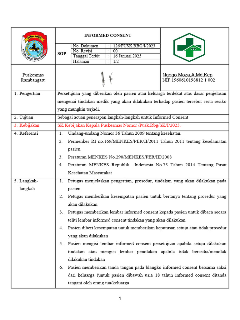 Sop - Informed Consent | PDF