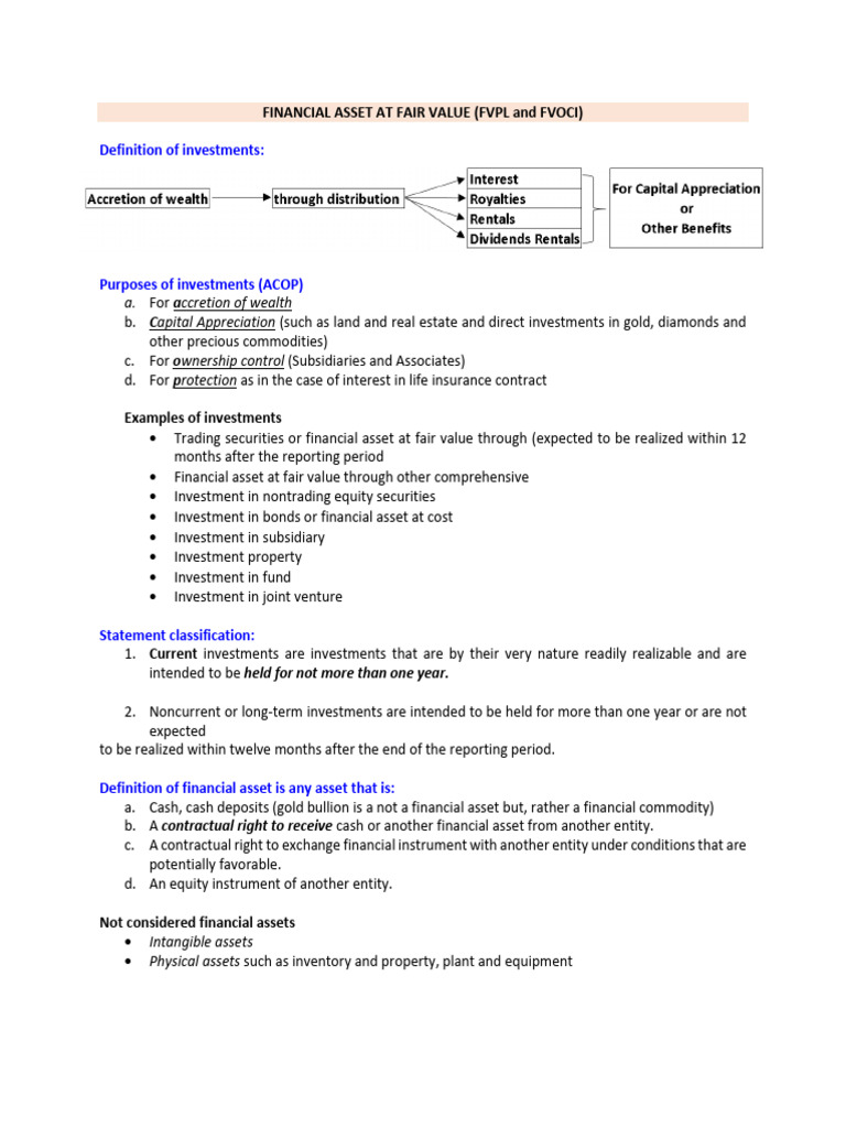 Understanding FVPL and FVOCI in Accounting | PDF | Securities (Finance ...